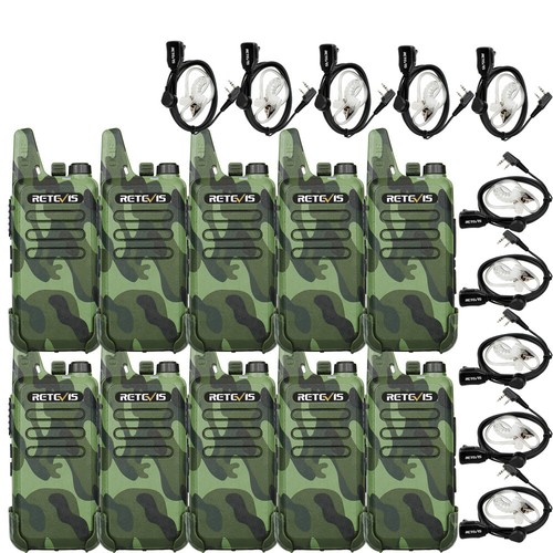 10Pack Retevis RT22 Camouflage Walkie Talkies UHF 16CH 2W Radios ...