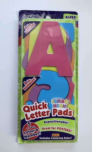 ArtSkills Repositionable Quick Letter Jumbo Neon Pads With Centering ...