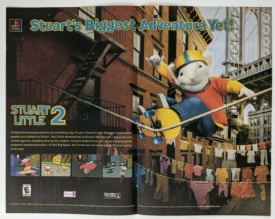 Stuart Little 2 PlayStation Print Ad Game Poster Art PROMO Original PS1 ...