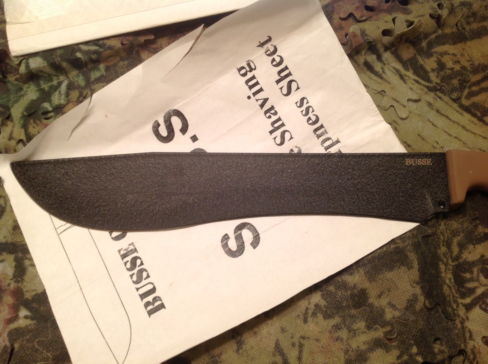 Busse Combat CG BB13 Black Finish With Tan Respirene C Handle | eBay