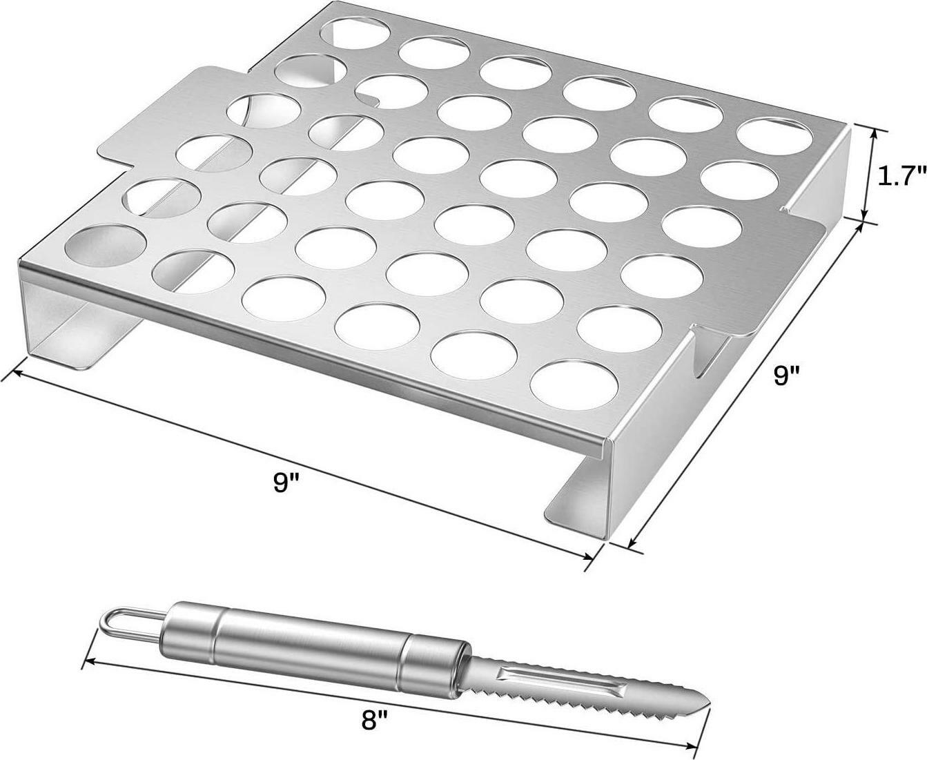 Jalapeno Grill Rack With Handle and Chili Pepper Corer Tool 36 Holes ...