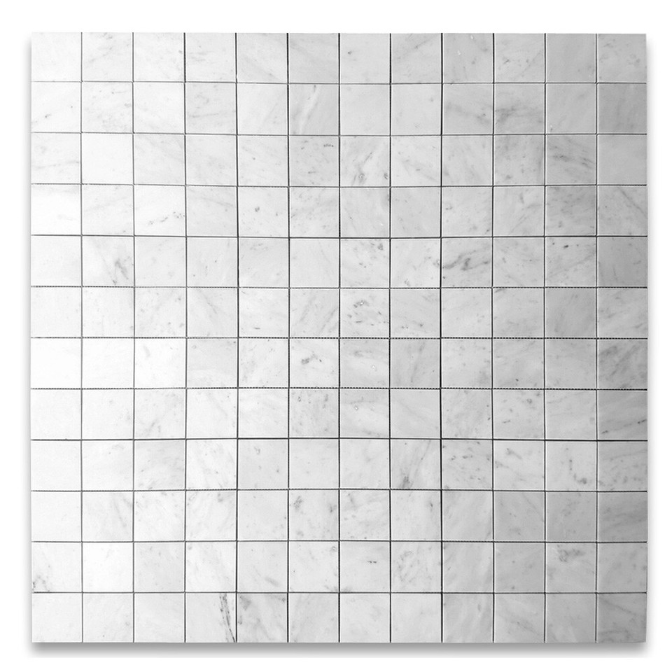 C27XH Carrara White Marble 3x3 Square Mosaic Tile Honed Wall Floor ...