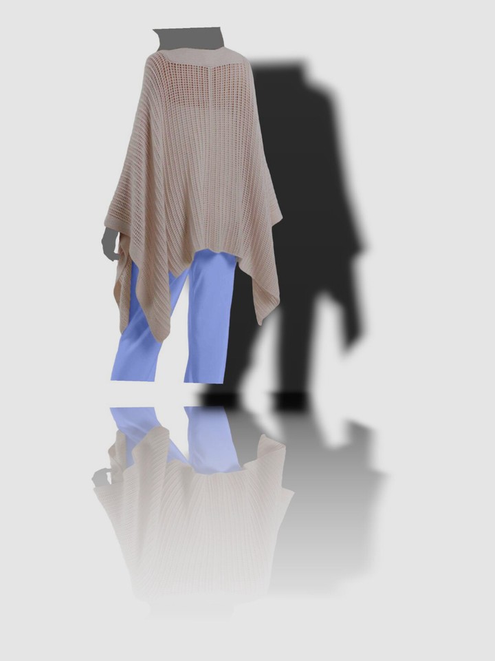 $1095 TSE Women's Gray Open-Stitch Cashmere Poncho Sweater Size XS/S ...