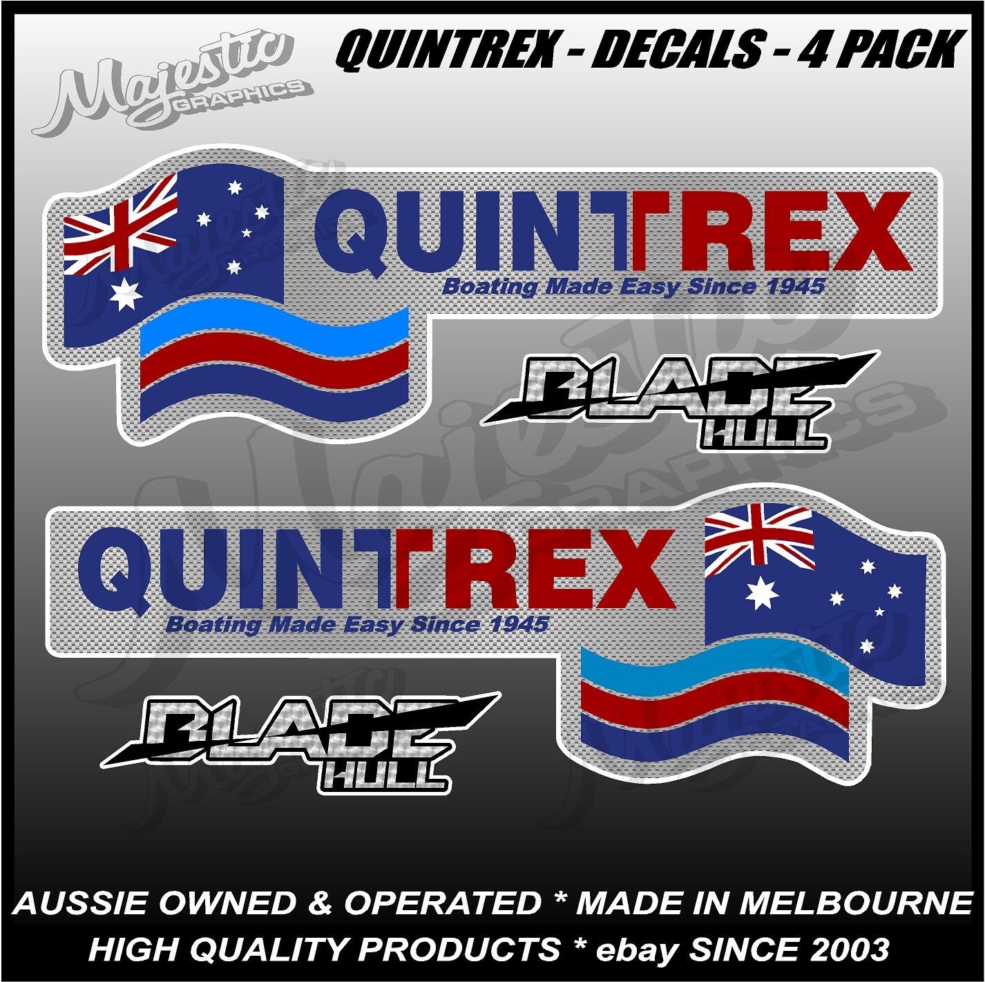 QUINTREX - BLADE HULLS - Set of 4 Decals - BOAT DECALS | eBay Australia