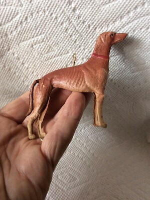 ANTIQUE GERMAN DRESDEN DOG GREYHOUND CHRISTMAS TREE ORNAMENT | eBay