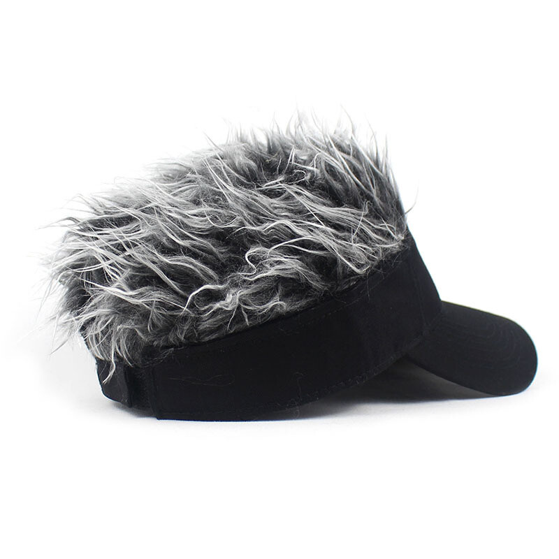Golf Baseball Cap with Fake Hair Cap Sun Visor Fun Toupee Hats Mens ...