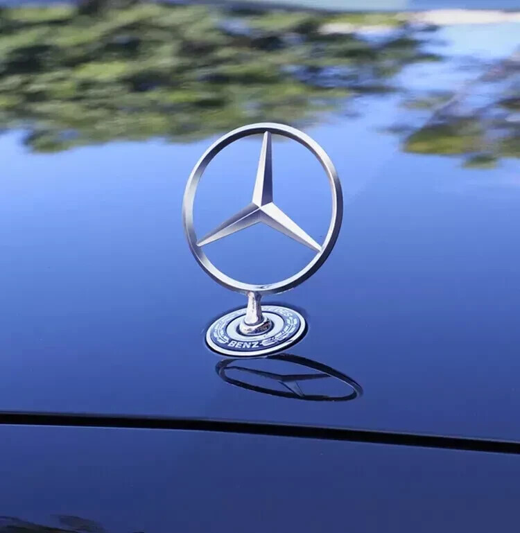 Mercedes Benz Bonnet Raised Star Emblem Badge Chrome C E S CLK Class ...