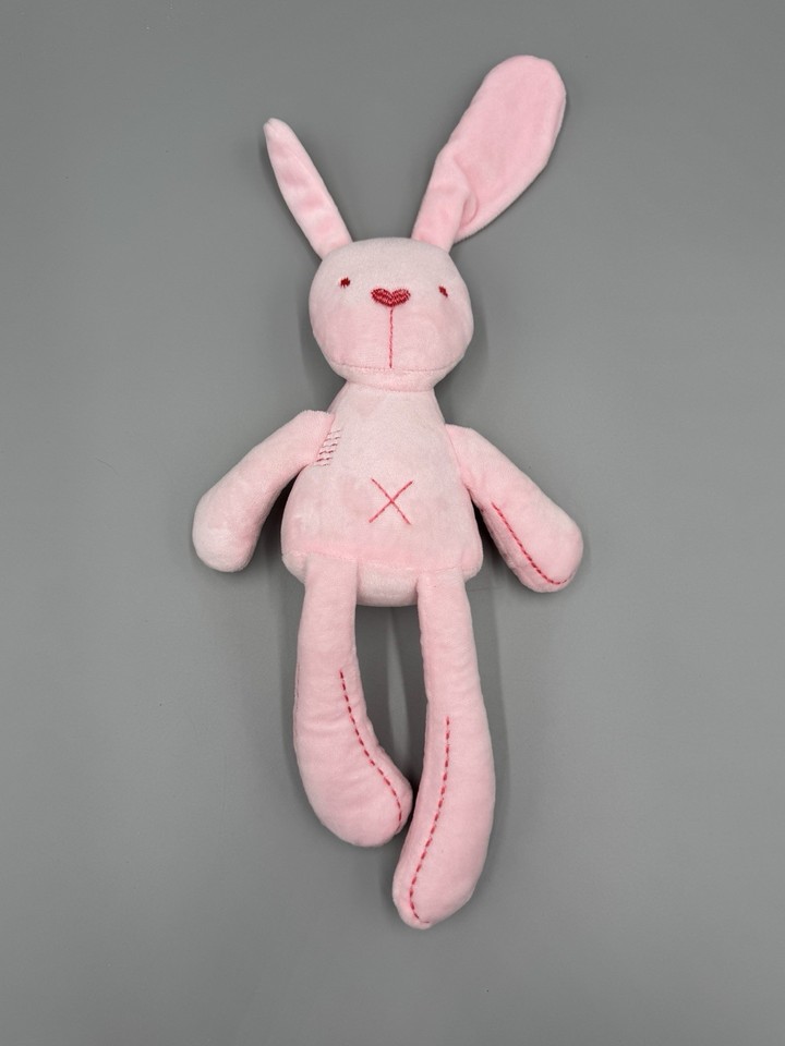 Earth Mama Pink Bunny Rabbit Plush X On Tummy 13” Stuffed Animal | eBay