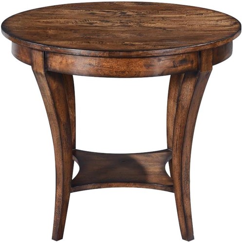 Rustic Pecan Round Side Table | Solid Wood Beauty | eBay