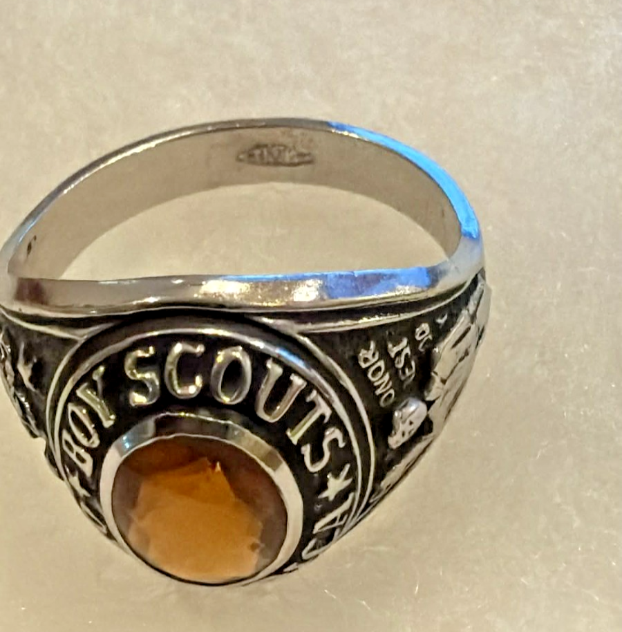 BOY SCOUTS OF AMERICA RING SIZE 12 GENTLY USED CRCA 1975'S HALLMARK C&C ...