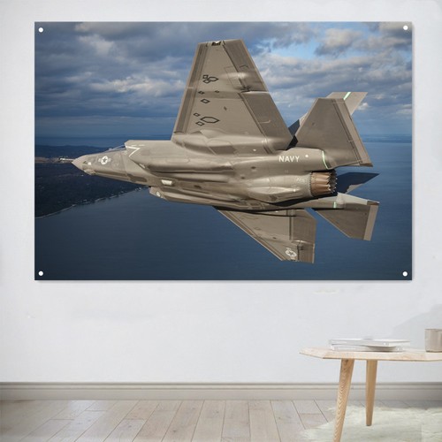 F-35 Lightning II Fighter Art Print Banner Interior Decor Military Wall ...