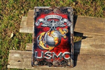 United States Marine Corps Tin Metal Sign - USMC - Semper Fidelis ...