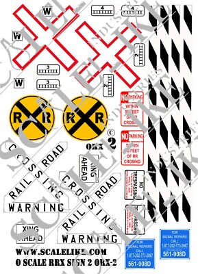 SCALELIKE INDUSTRIES O SCALE RAILROAD CROSSING SIGN 2 (ORX-2) NEW IN ...