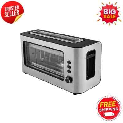 Stainless Steel 2-Slice Toaster w/ Glass Window | Modern & Sleek Design ...