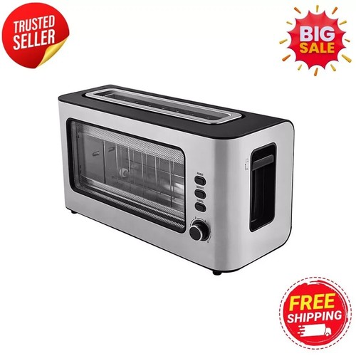 Stainless Steel 2-Slice Toaster w/ Glass Window | Modern & Sleek Design ...