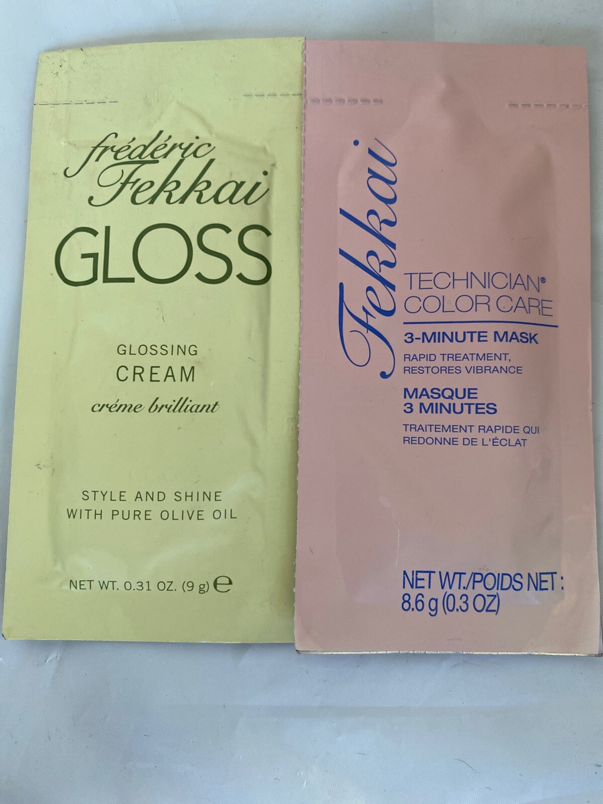 frederic fekkai sample packets glossing cream technician color care ...