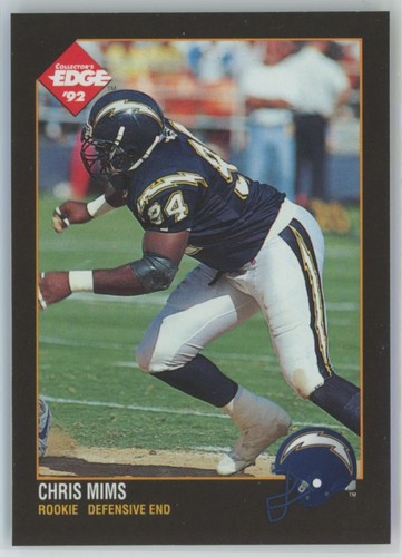 1992 Collector's Edge Chris Mims Rookie San Diego Chargers #181 | eBay