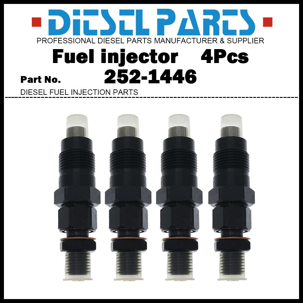 4Pcs Fuel Injector 252-1446 for Caterpillar C2.2 C1.5 247B 226B 242B ...