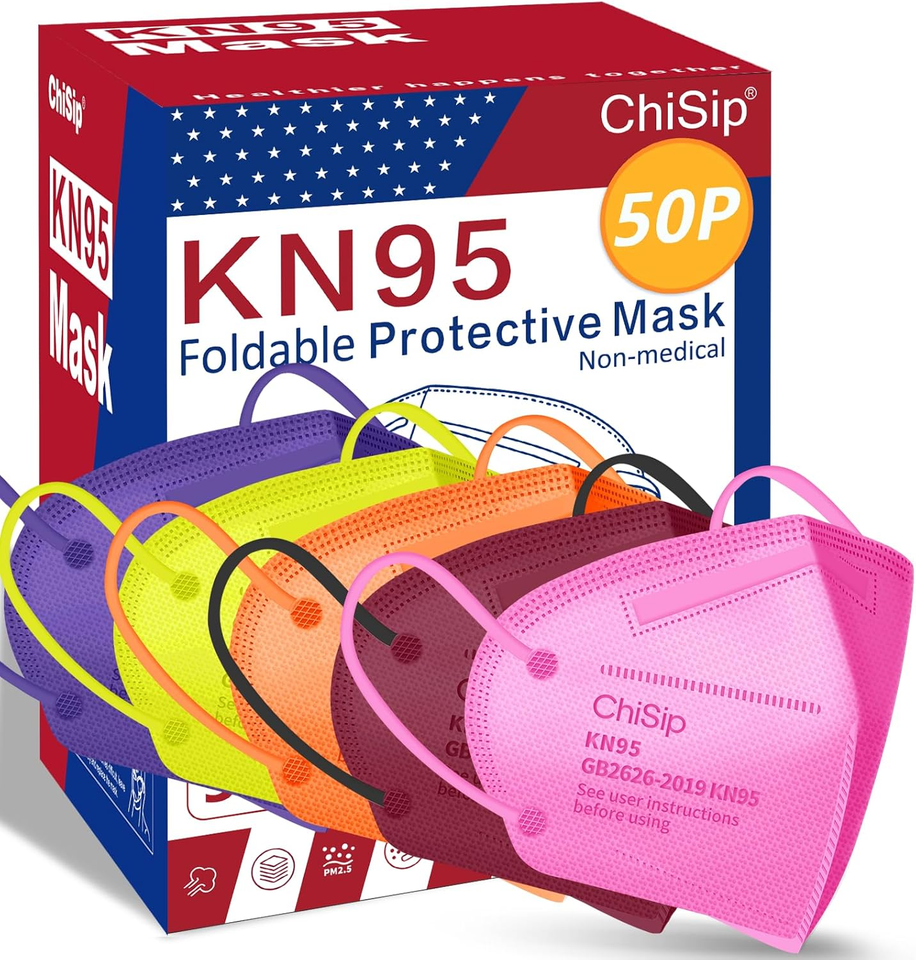 Disposable KN95 Face Mask 50 Pack, 5 Layer Cup Dust Safety Masks ...