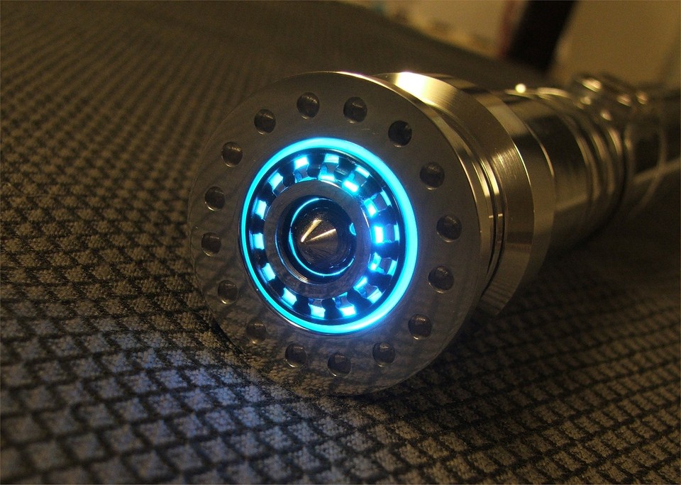 NEW CUSTOM LIGHTSABER BLADE PLUG CHROME RING TURBINE BLADE DESIGN ...