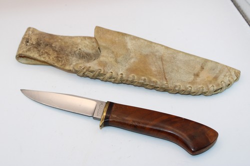 MIKE SASSER CUSTOM HUNTING KNIFE WITH RAWHIDE SHEATH | eBay