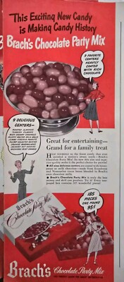 1947 Brach's chocolate party mix candy box Family treat color vintage ...