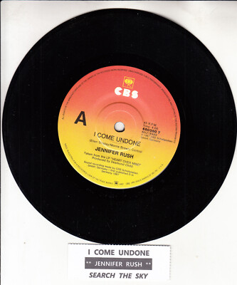 JENNIFER RUSH I come undone 7" 45 rpm vinyl record NEW + juke box title ...