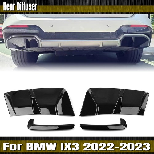 Rear Bumper Diffuser Side Cover + Fog Light Frame Trim For BMW IX3 22 ...