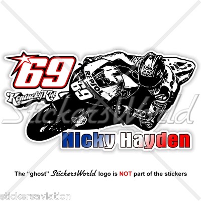 NICKY HAYDEN 69 Kentucky Kid MotoGP Racing 153mm (6") Sticker Decal ...