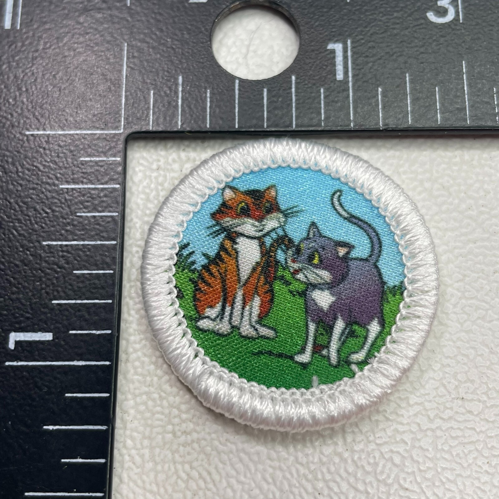 Quite Small Cute CAT Patch w/ 2 Cats on there, one hair kinda like ...