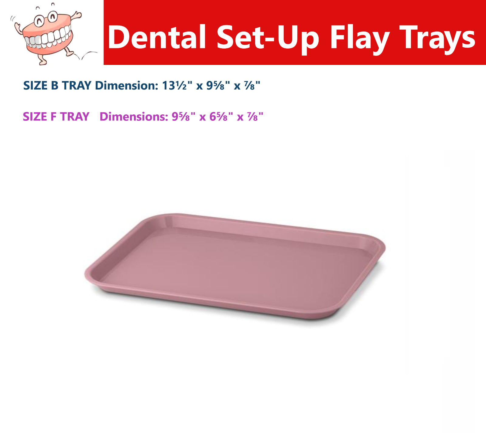 Dental Procedure Set-Up Trays Flat B (Ritter) or F Mini, Autoclavable ...