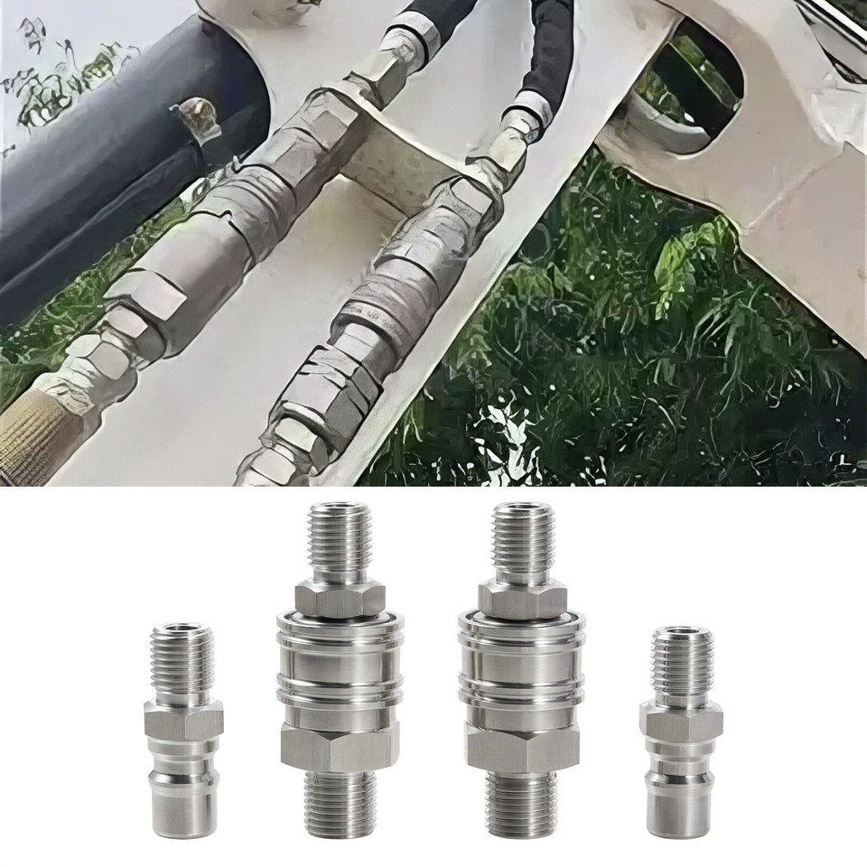 M16-M14 Hydraulic Attachment Fittings Quick Connect Adapters For Mini ...