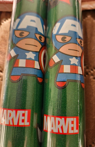 MARVEL AVENGERS 2 ROLLS 40 Sq Ft TOTAL Gift Wrap Wrapping Paper SEALED ...