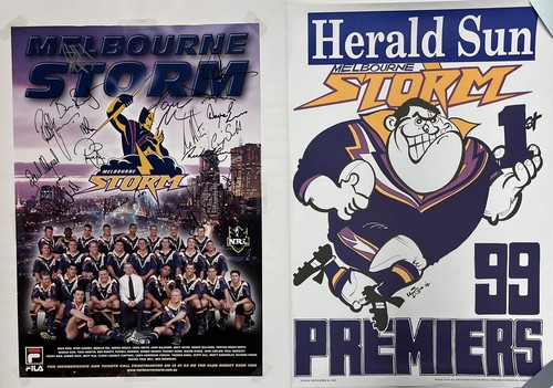 MELBOURNE STORM 1998/99 Team 21 Signed Poster Official + WEG 1999 ...