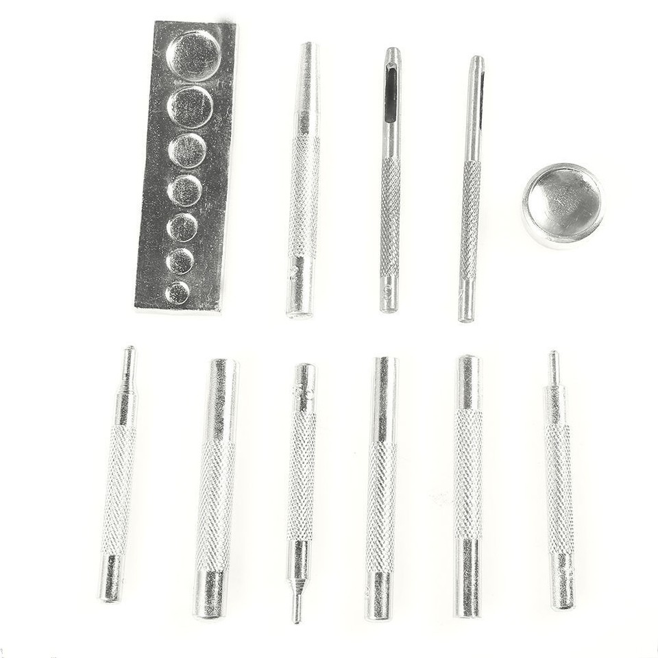 11 Leathercraft DOMED Rivet Snap Stud Setter Tool kit 5/6/7/8/9/10mm # ...
