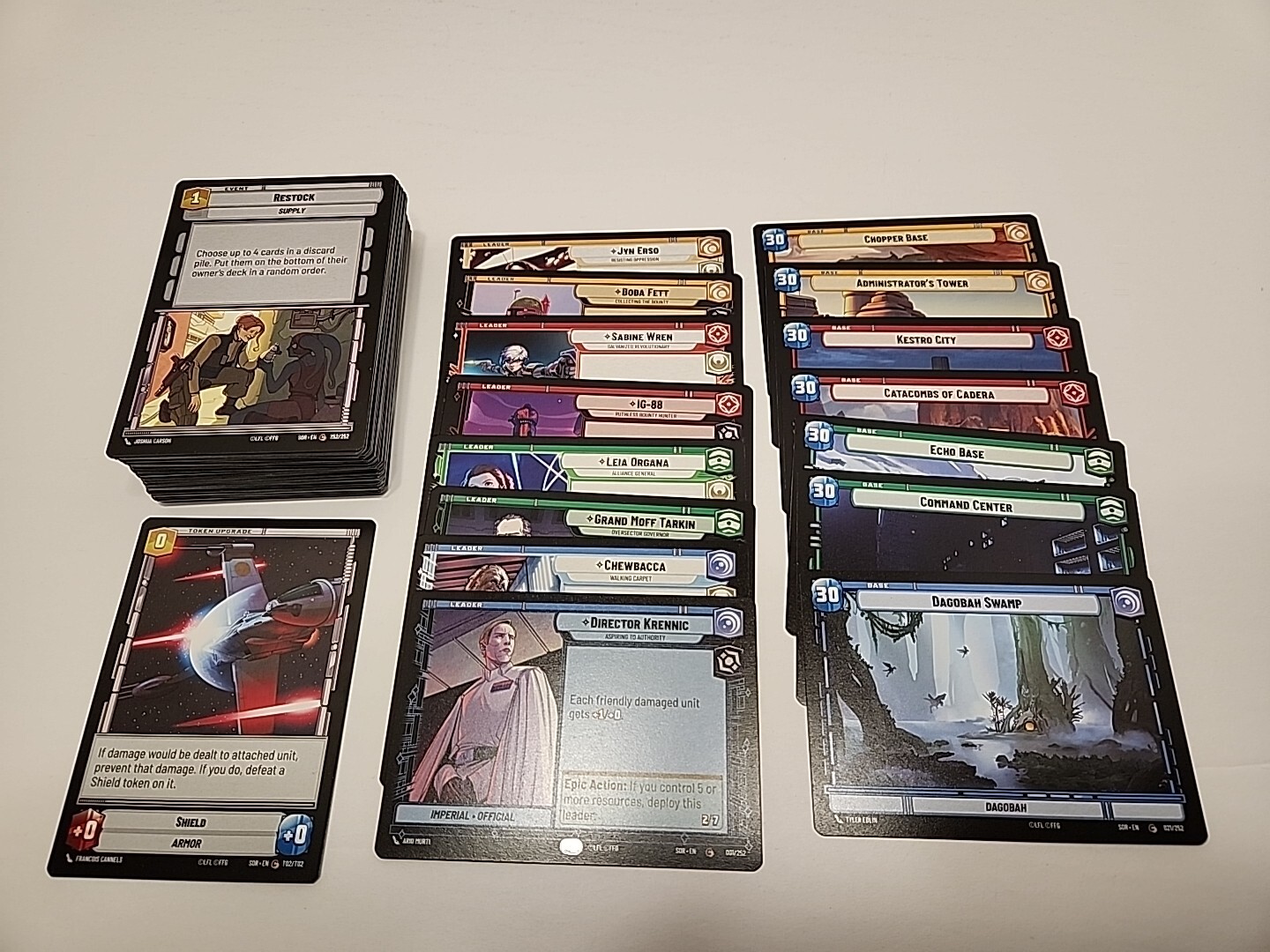 *SET* Commons Star Wars Unlimited SOR SWU (106 cards)(Shield Tokens) | eBay