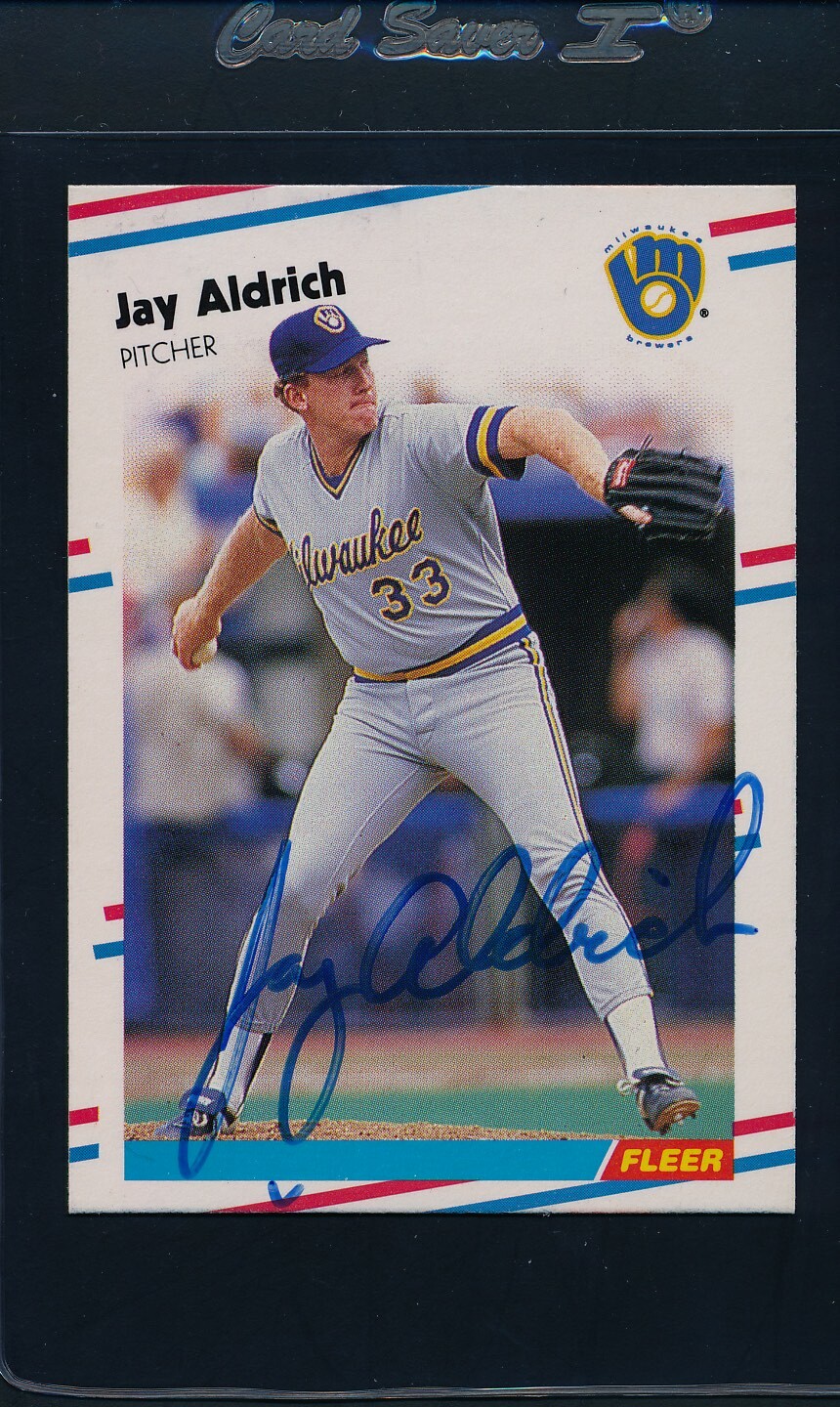 1988 Fleer #155 Jay Aldrich Brewers Signed Auto *29901 | eBay