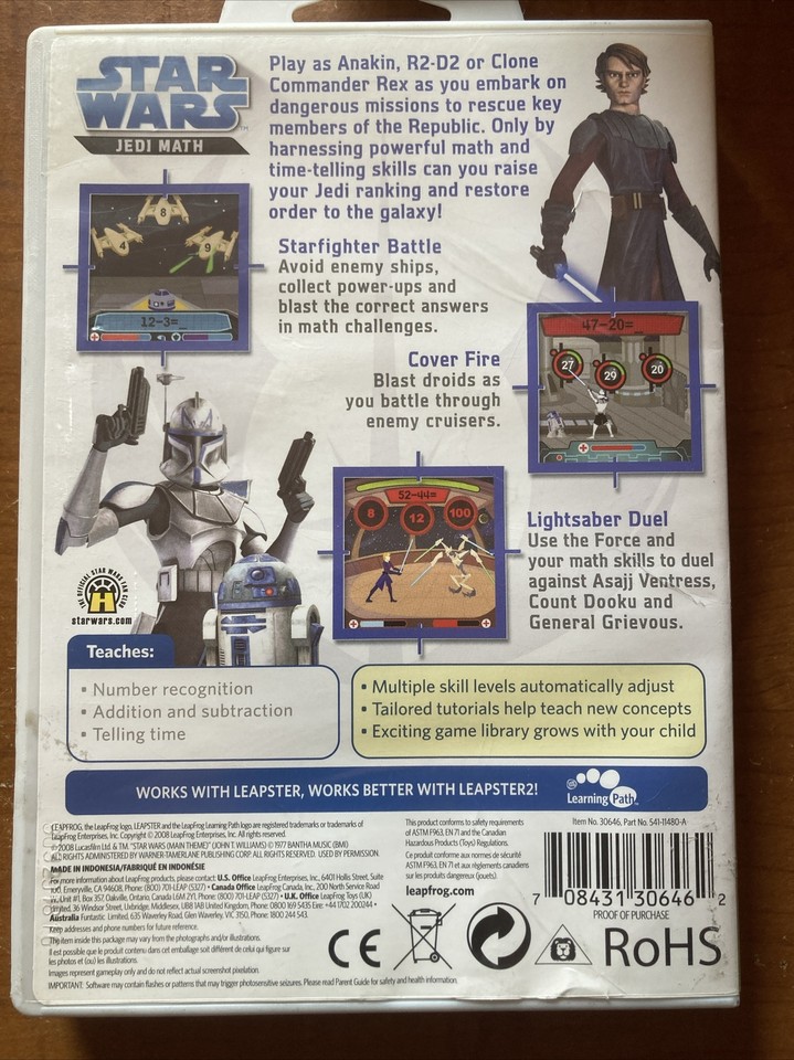 Leapster Games Star Wars Jedi Math and Jedi Reading 9781400671472| eBay