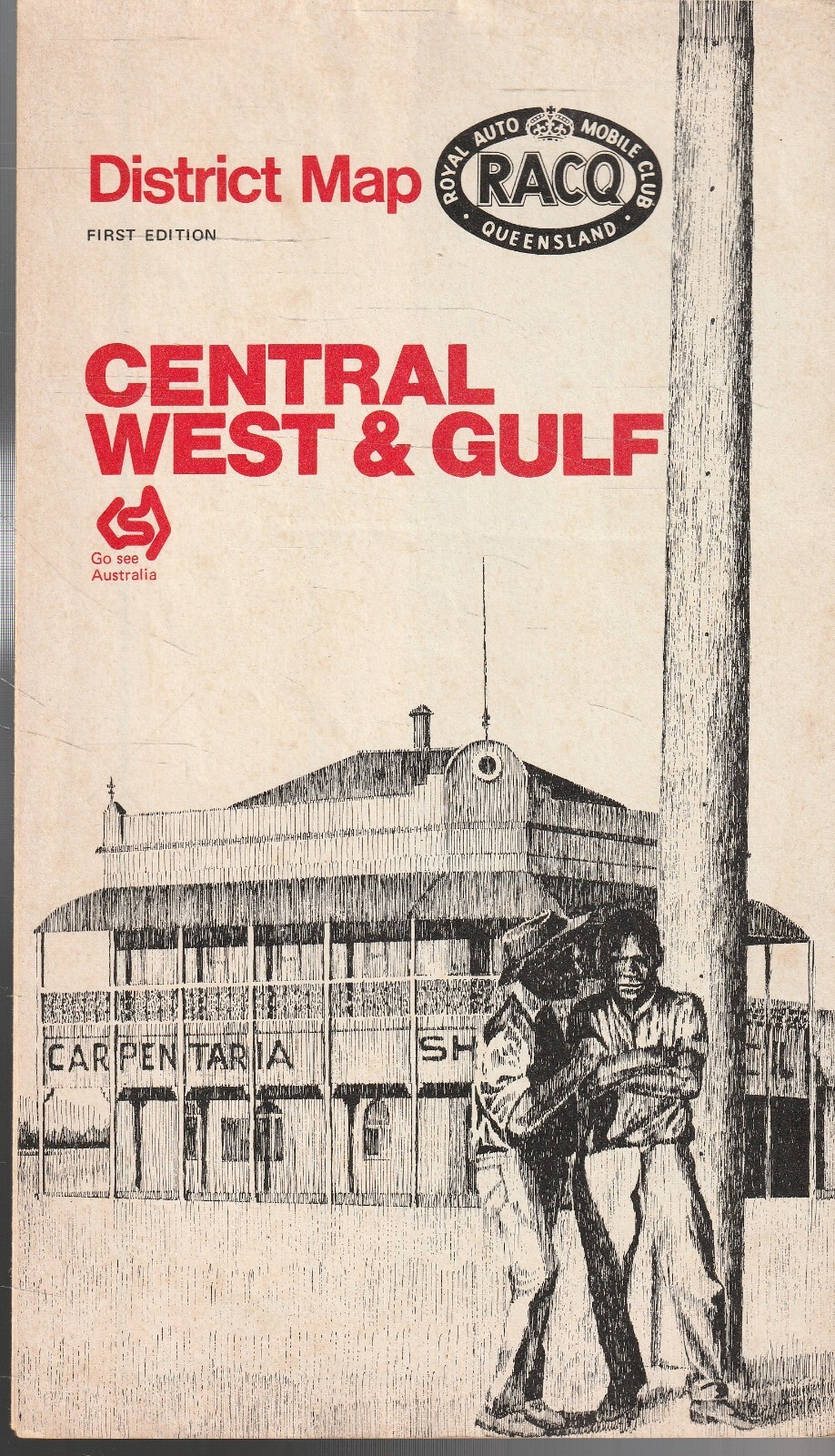 AUSTRALIAN MEMORABILIA ,TOURIST MAP , RACQ , CENTRAL WEST AND GULF ...
