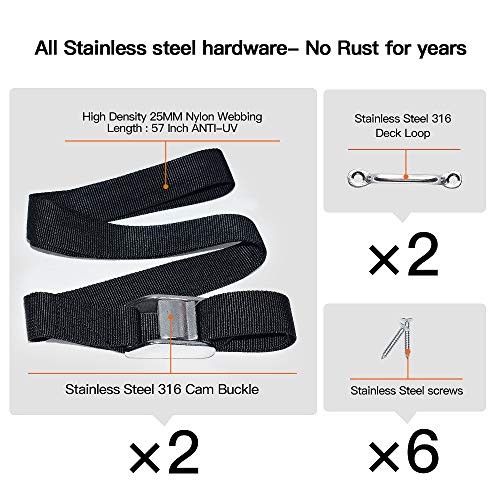 Battery Box Hold-Down Strap Kit - 2x 78 Inch Nylon Webbing Straps with ...