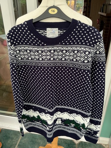 Mens Christmas Xmas jumper topman M snowman snowflake jumper vgc | eBay UK