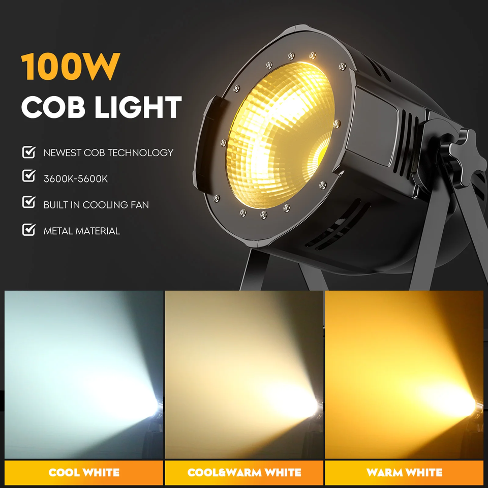 COB LED Par Light Stage Lighting DMX 100W DJ Party Light Audience ...