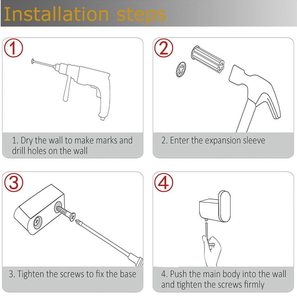 Towel Hooks for Bathroom Wall Mounted Hand Towel Holder Matte Black ...