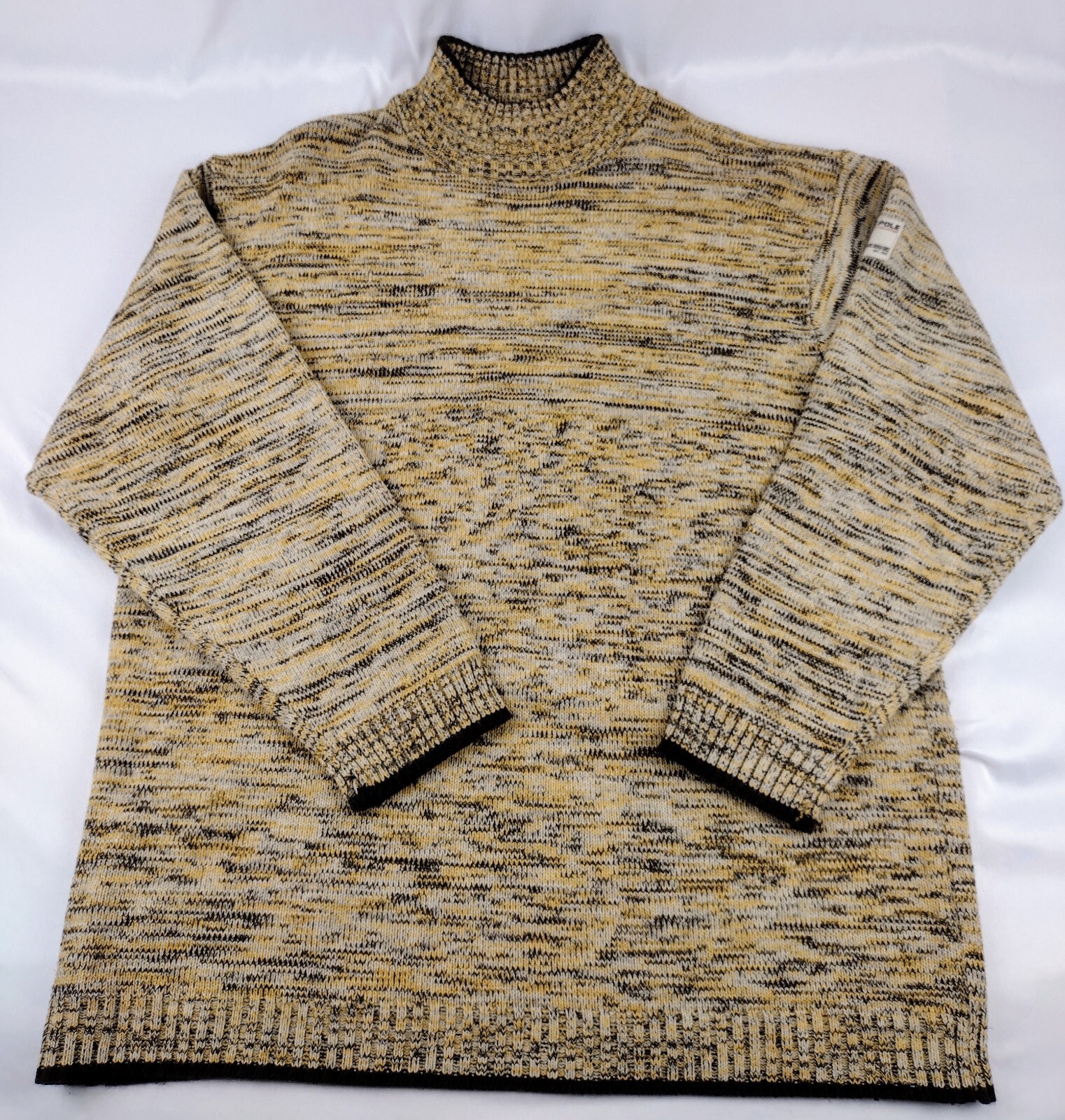 Vintage Y2K Southpole Sweater Men’s XL Beige Brown Striped Mock Turtle ...