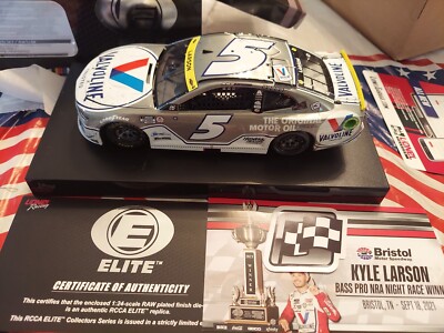 2021 Elite RAW Finish Kyle Larson Valvoline Bristol Win 1/24 Din#2 of ...