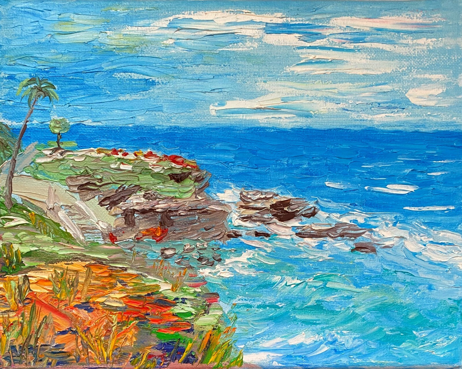 Gorgeous Oil Painting of La Jolla Cove San Diego. ORIGINAL. Signed ...