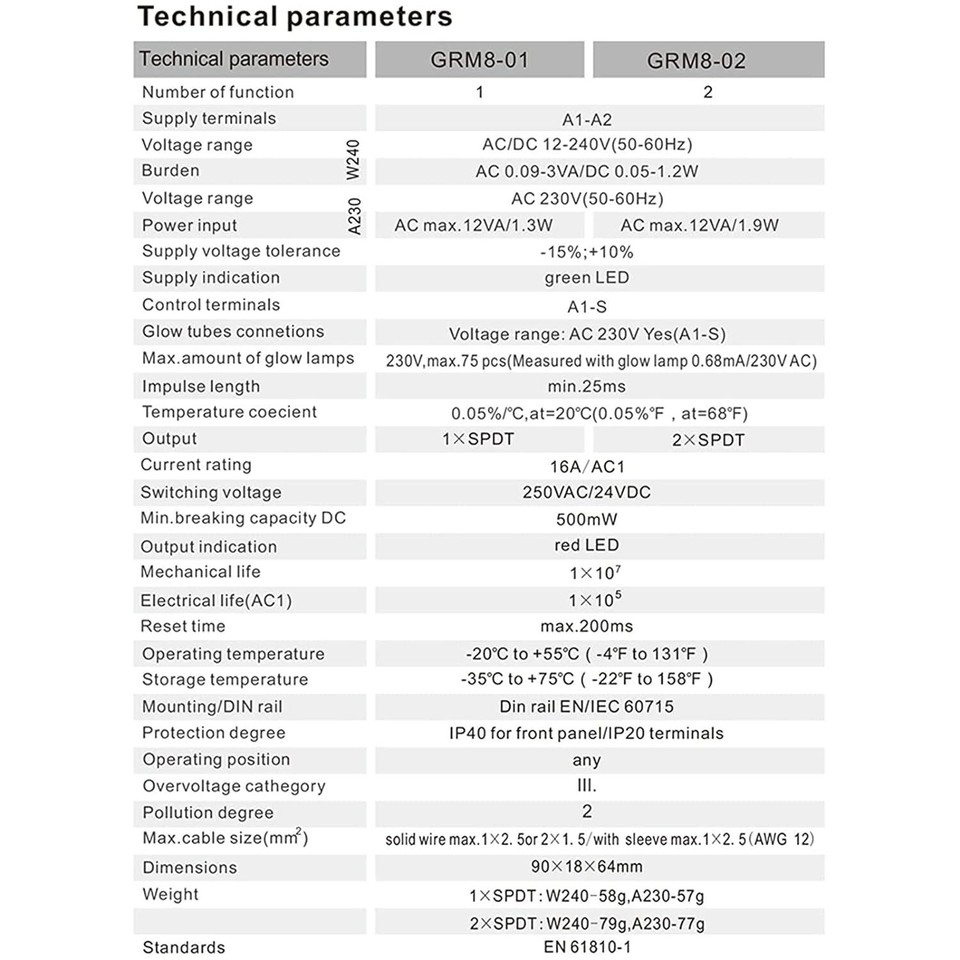 NEW Electronic Impulse Relay Latching Relay Memory Relay GRM8-01 AC ...