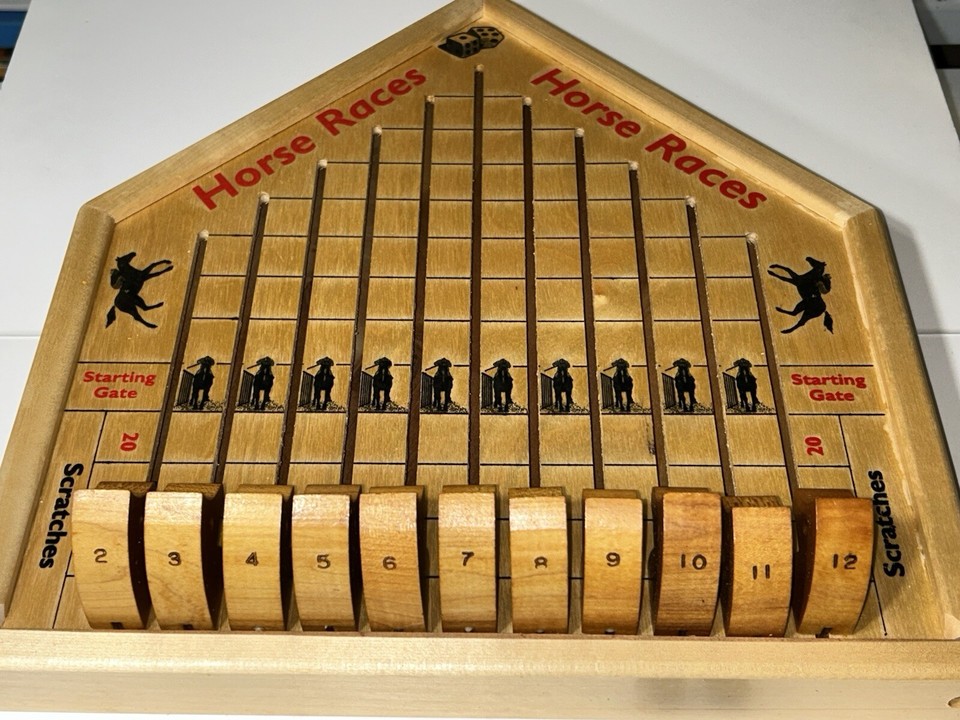 Rascal Toys Horse Races Game Wooden Board Game Horse Races Dice Game ...
