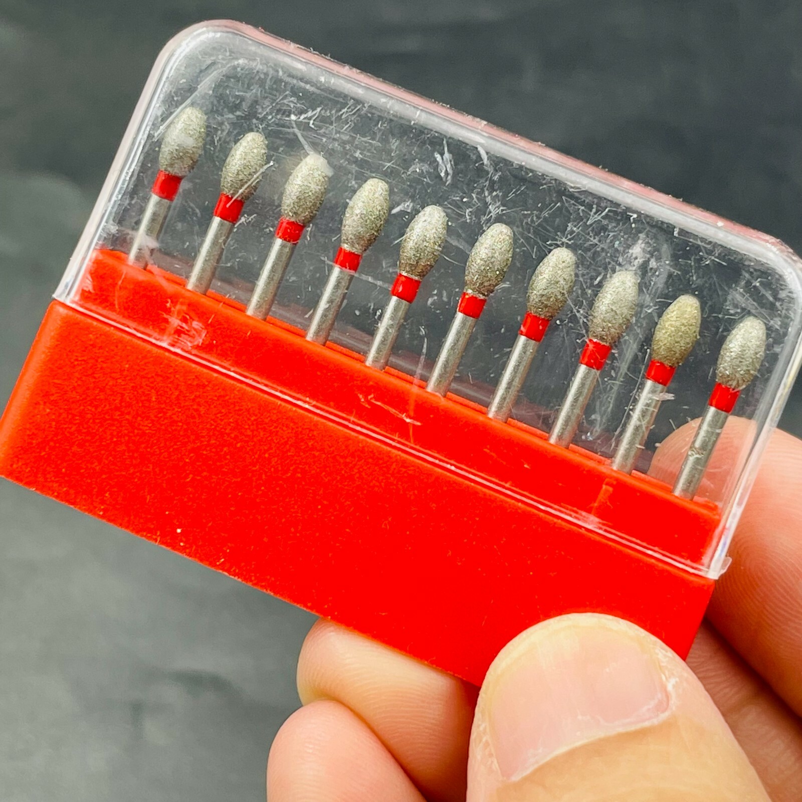 50pcs Dental FG Diamond Burs Football 368-023F Fine Red for High speed ...