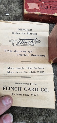 Vintage 1913 Flinch Acme of Parlor Games Flinch Card Company in box | eBay